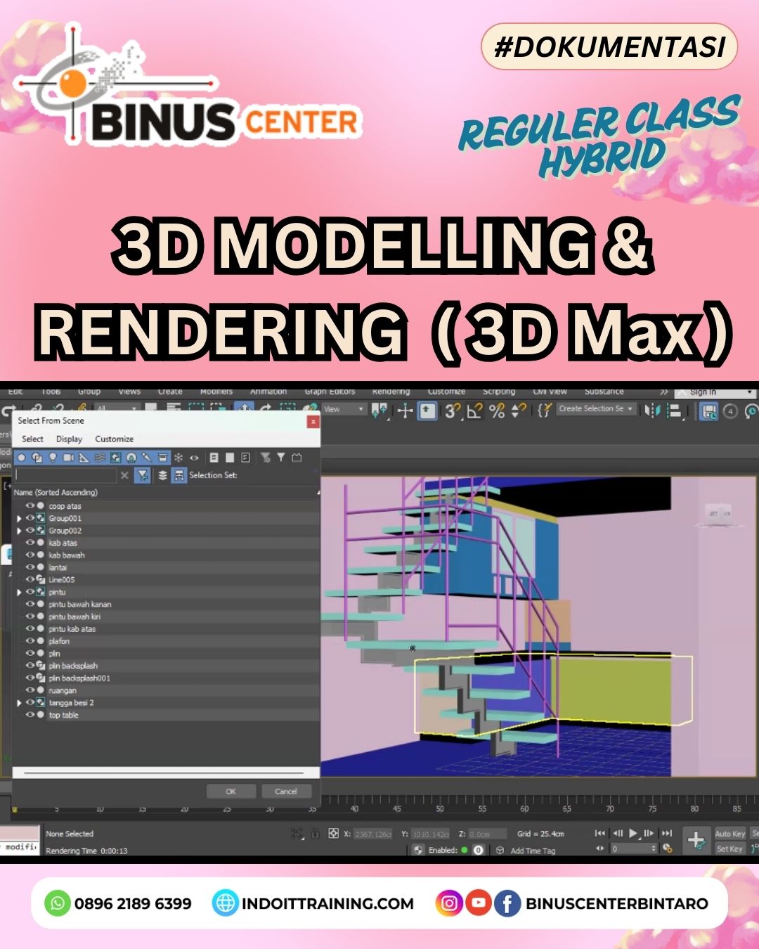 Kursus 3D Max Modelling and Rendering Profesional hingga mahir di Binus ...